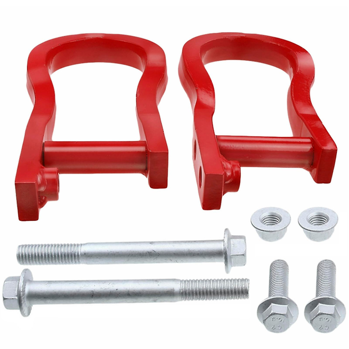 GJAUTOPARTS 84192871 Front Tow Hooks Compatible with Chevy Silverado Sierra 1500 2007-2018 Red Front Bumper Tow Hook Shackles(Pack of Pair)