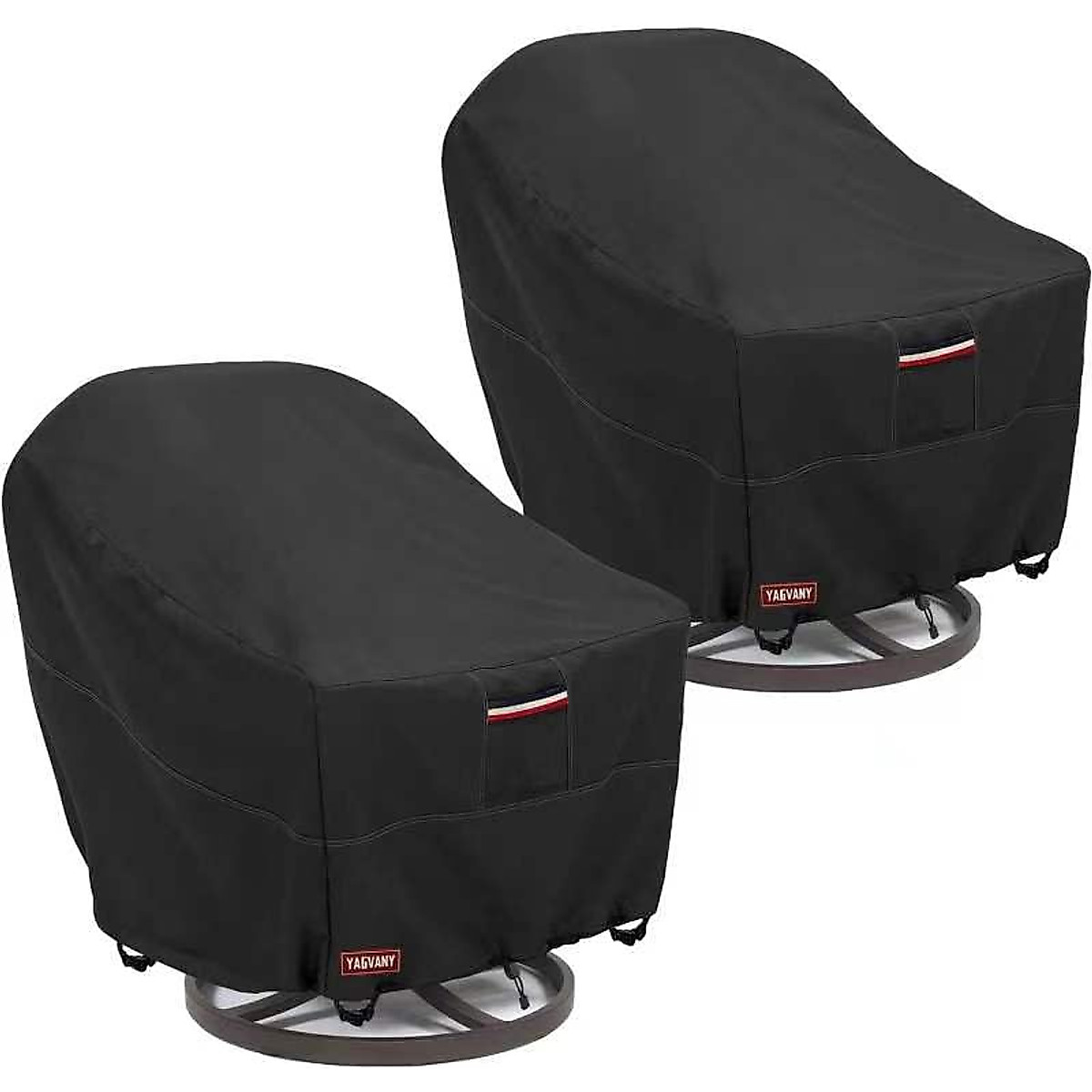 CVFERQE Swivel Patio Chair Cover Waterproof 2 Pack(30W*34D*38.5H Inch ),Patio Swivel Chair Covers for Outdoor Furniture,Rocking Chair Covers Waterproof,Black