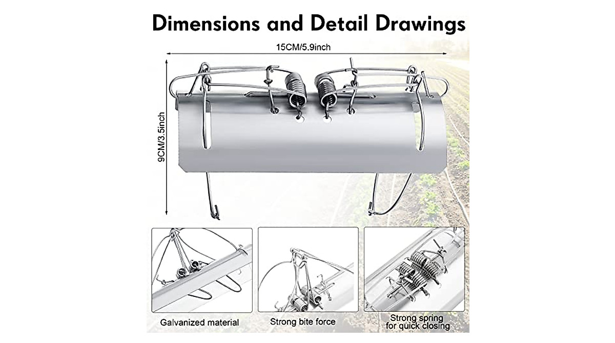 Effective Metal Mole Trap - Heavy Duty & Reusable (4 Pack)