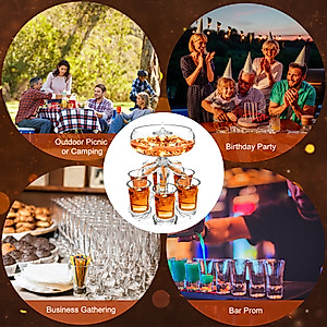 MOKOQI Shot Glasses Party Drink Dispenser with 6 Shot Glasses Set Liquid Beverage Drink Fountains for Parties on Birthday Wedding Holiday Fun Restaurants Accessories Home Gifts