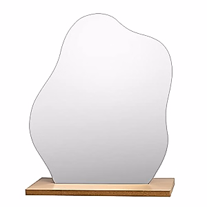 Mokoze Stand Up Irregular Mirror, Cloud Wavy Mirror for Desk, Not Fragile Acrylic Makeup Mirror, Funky Aesthetic Vanity Mirror for Office Home Room Decor, Women Girls Gifts