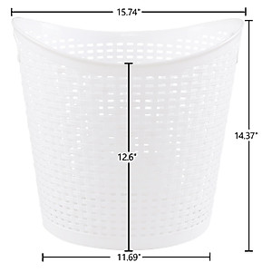 Sadstory 40 L Plastic Laundry Hamper, Large Plastic Storage Baskets, White, 6 Packs