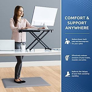 KitchenClouds Kitchen Mat Cushioned Anti Fatigue Rug 17.3"x28" Waterproof Non Slip Standing Desk Mat Comfort Floor Mats for Kitchen House Sink Office (Grey)