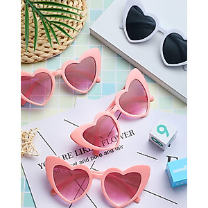 Flutesan 12 Pair Wedding Heart Shaped Sunglasses Bachelorette Vintage Cat Summer(Multi Colors)