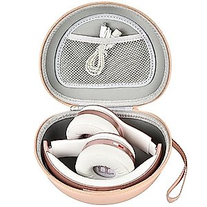 Extra Large Headphone Case Compatible with Beats Solo3/ Solo2/ for Beats Studio3/ for Picun P26/ for Elecder i39/ for Mpow and More Foldable Bluetooth Wireless Headset - Rose Gold