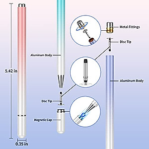 Stylus Pens for Touch Screens(3 Pcs), High Precision Magnetic Disc Universal Stylus Pen for iPad Compatible with Apple/iPhone/iPad/Android/Microsoft Tablets and All Capacitive Touch Screens