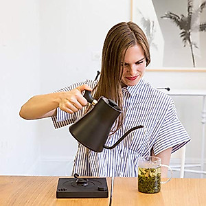 Fellow Stagg EKG Electric Gooseneck Kettle - Pour-Over Coffee and Tea Kettle - Stainless Steel Kettle Water Boiler - Quick Heating Electric Kettles for Boiling Water - Matte Black