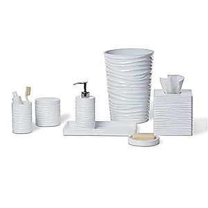 Roselli Trading Company by The Sea Collection Tissue Cover, One Size, White Swirl