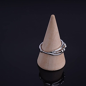 TIKCAUZ 925 Sterling Silver Fidget Ring for Anxiety for Women Stacking Spinning Ring Adjustble Fidgit Spinner Rings for Anxiety for Women Men