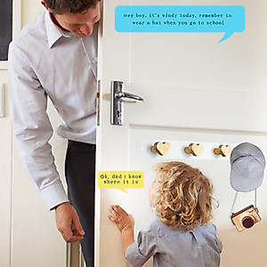 Yisiziyo Wall Mounted Kids Coat Rack with Hooks Coat Hook, Wall Mounted Backpack Hanger, Towel Rack with 4 Cute Hooks, No Drilling Needed(heart-1pc)