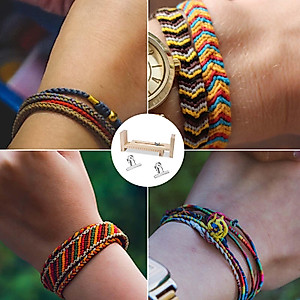 Wood Bracelet Jig, Adjustable Wood Paracord Jig Bracelet Maker with 2 Metal Clips DIY U Shape Clear Scale Bracelet Jig for DIY Craft Hand Bracelet Knitting Tool (Tripod)