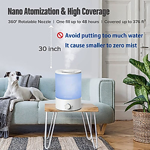 MegaWise Cool Mist Humidifiers, 3.5L Top Refill Ultrasonic humidifier for Bedroom, Baby Room, Office