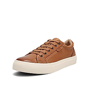 Taos Plim Soul Lux Women's Sneaker - Soft Premium Leather Lace Up Sneakers with All Day Walking Comfort and Support Caramel 7 (M) US