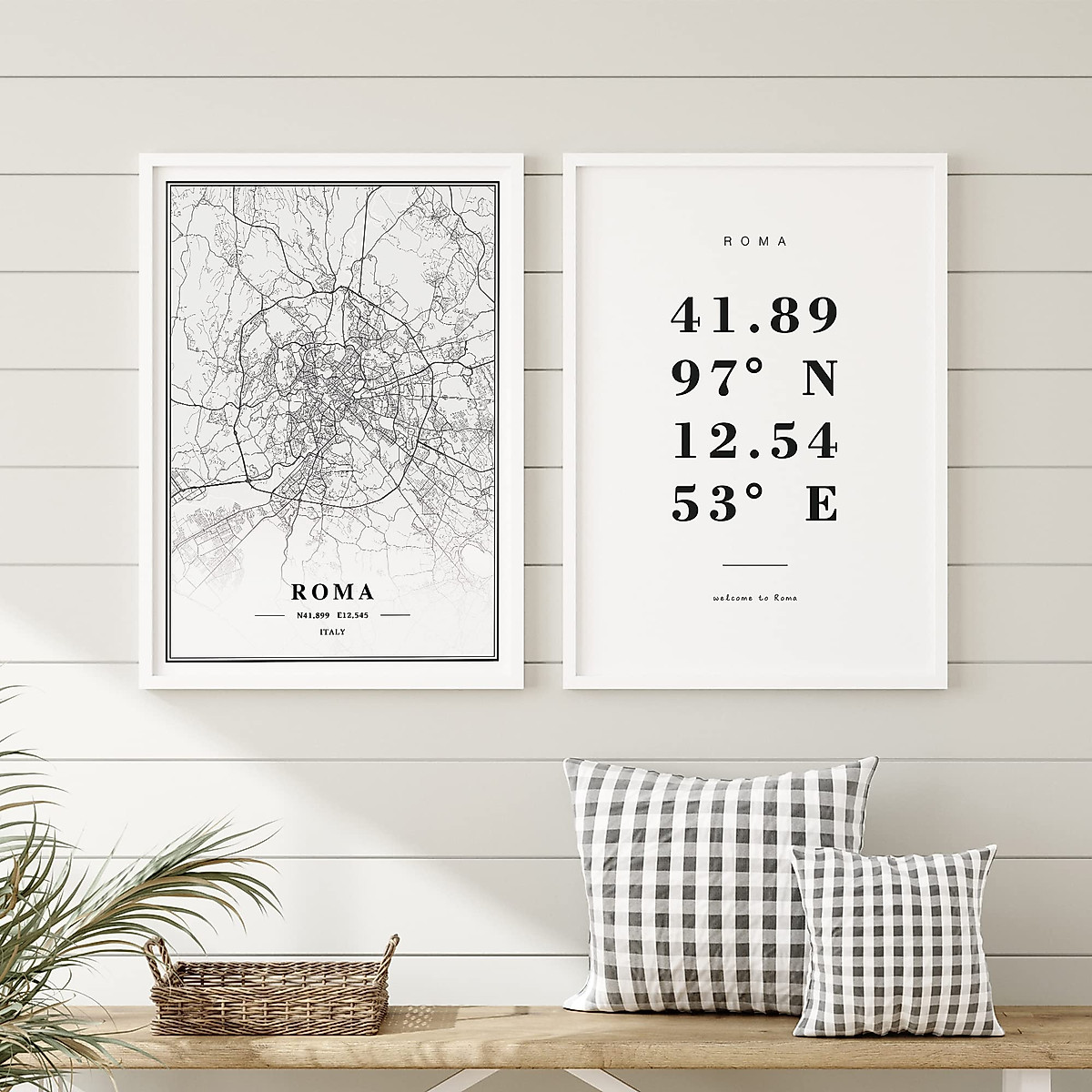 Dear Mapper Roma Italy View Abstract Road Modern Map Art Minimalist Painting Black and White Canvas Line Art Print Poster Art Print Poster Home Decor (Set of 3 Unframed) (12x16inch)