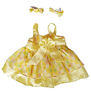 Summer Dress Outfit Teddy Bear Clothes Outfit Fits Most 14" - 18" Build-a-bear and Make Your Own Stuffed Animals