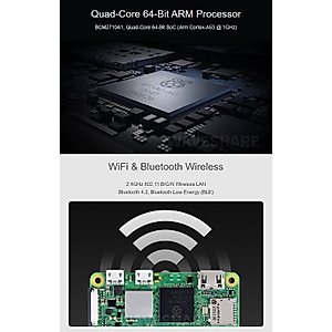 Waveshare Package H Compatible with Raspberry Pi Zero 2 W Bundle with 2.13inch Touch e-Paper HAT(with case) Power Supply 5V/3A Micro Card 16GB Card Reader and So On (8 Items)
