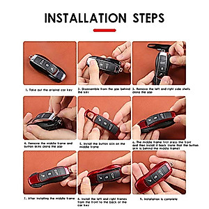 Key Fob Shell Cover for Porsche 911 Cayenne Panamera Macan,Painted Key Case Accessories for Porsche Key Fob Shell Case Keyless (Blue Key Cover)…