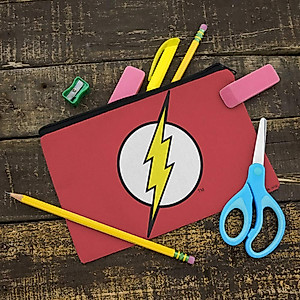 The Flash Lightning Bolt Logo Pencil Pen Organizer Zipper Pouch Case