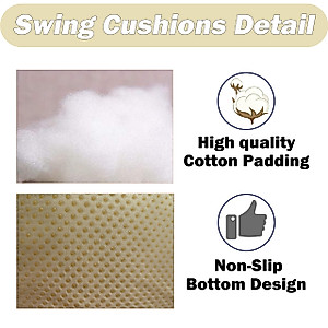 MYRINQ Porch Swing Cushions Waterproof Outdoor Swing Cushions with Backrest 2-3 Seater Swing Replacement Cushions for Outdoor Furniture Garden Backyard (Navy Blue, 40x 40 x 4 inches)