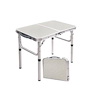 RedSwing Small Folding Table Portable 2 Feet, Small Foldable Table Adjustable Height, Lightweight Aluminum Camping Table, 15.7 in x 23.6 in x 19 in