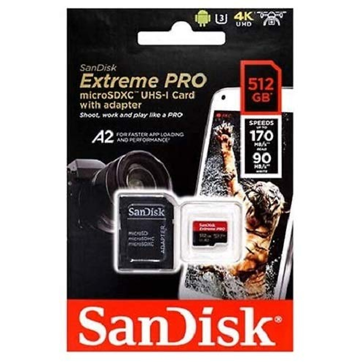 SanDisk 512GB Extreme Pro MicroSD Memory Card (2 Pack) Works with GoPro Hero 10 Black Action Camera U3 V30 4K A2 Class 10 (SDSQXCZ-512G-GN6MA) Bundle with 1 Everything But Stromboli Micro Card Reader