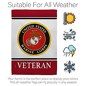 USA Decoration Marine Corps Veteran Garden Flag Armed Forces USMC Semper Fi United State American Military Retire Official House Decoration Banner Small Yard Gift Double-Sided, 13"x 18.5", Made In USA