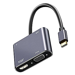 Multifunctional 4-in-1 Type-C Hub Type-C Converter Aluminum Alloy Shell up to 4K Resolution +VGA+USB3.0+PD Charging Ports