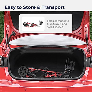 Drive Medical 10257RD-1 4 Wheel Rollator Walker With Seat, Steel Rolling Walker, Height Adjustable, 7.5" Wheels, Removable Back Support, 300 Pound Weight Capacity, Red