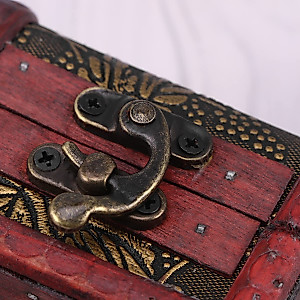 Abaodam treasure trunk large chest storage box keepsake decorative vintage suitcase antique wooden medicine trunks for pirate- Wooden Storage Box Exquisite Toy Storage Case Jewelry