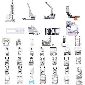eoocvt 42pcs Domestic Sewing Machine Presser Feet Set for Brother, Babylock, Singer, Janome, Elna, Toyota, New Home, Simplicity, Necchi, Kenmore, and White Low Shank Sewing Machines