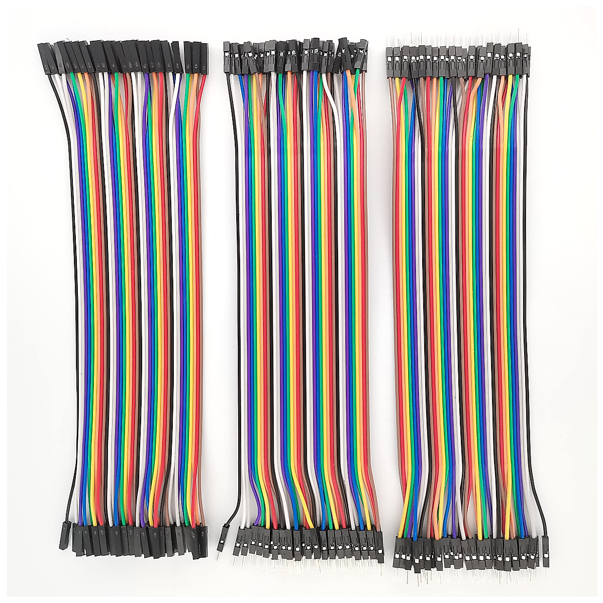 ELOOGAA 3Pcs 830 tie Points breadboards,120Pcs 20cm (7.9inch) Dupont Cables,65Pcs Flexible Breadboard Jumper Wires,560Pcs U-Shape Jumper Wires Arduino Project kit