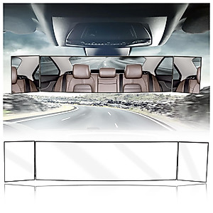 Car Rear View Mirror,15 Inch HD Triple Fold Panoramic Rear View Mirror Extender,Adjustable Wide Angle Car Mirror,Universal Car Interior Accessories for Car Truck SUV Vans