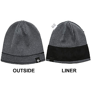 DOANNOTIUM Winter Beanie for Men & Women Skull Cap Warm Hat Lined Toboggan Knit Daily Outdoor Sport (2-Grey)