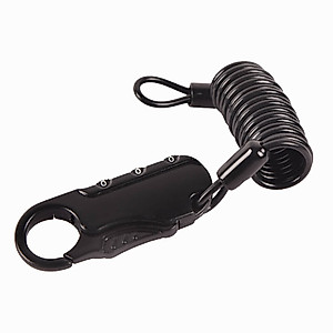 Doppy Helmet Lock Helmet Bike/Motorcycle Lock Cable Anti-Theft Bicycle Locks Combination Lock Cycling Cable Lock(Black)