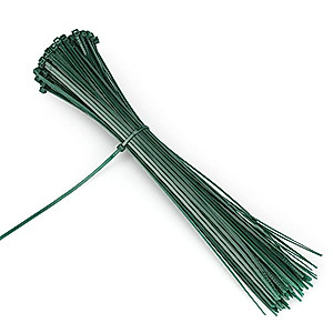 KINGLAKE 100 Pcs 3mm Dark Green Nylon Garden Cable Zip Ties Self Locking Cable Ties Twist Ties 10"