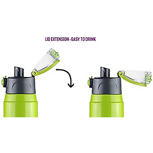 Blushers 650ml (22oz) Double Wall Vacuum Insulated 304 Stainless Steel To Go Travel Mug, One Touch Lock Lid Thermos Water Bottle (Blue - 3 Piece Set)