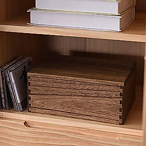 Kirigen Wood Stash Box with Lid - Decorative Boxes for Crafts, Sewing, Keepsake, Memory - Wooden DIY Storage Box Stash Jewelry - Wooden Boxes for Home Office Storage Dark Brown (SNH-DBR)