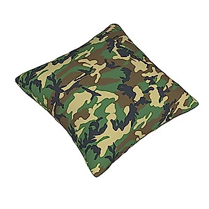 WURTON Green Military Camo Print Throw Pillow Covers, Soft Square Cushion Case,for Sofa, Couch,Bed Chair-18 X 18 Inch