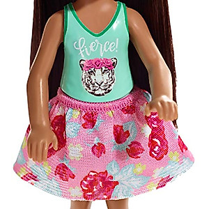 Barbie Club Chelsea Doll, 6-inch Brunette with Fierce Tiger Graphic