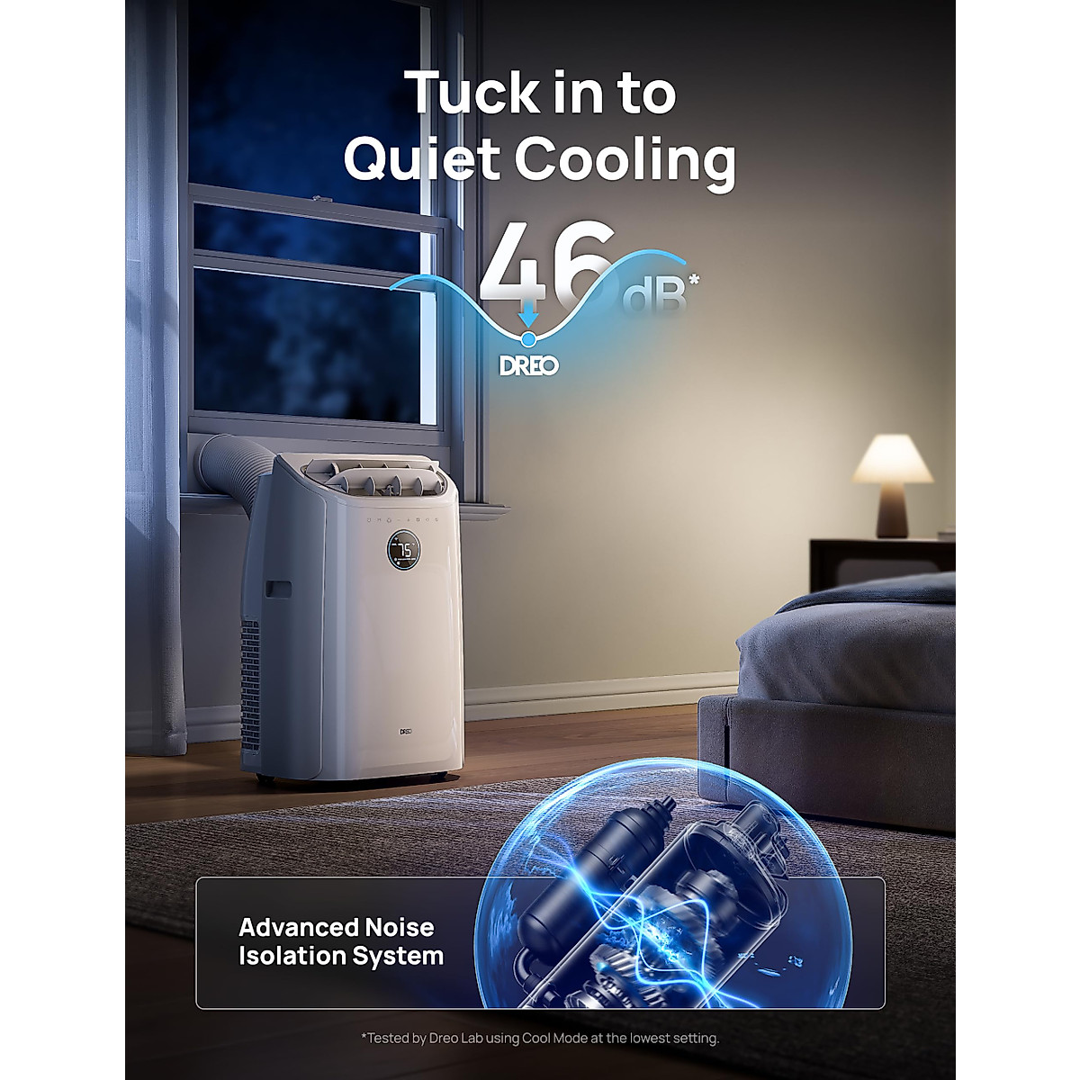 Dreo Portable Air Conditioners, 12,000 BTU AC Unit for Bedroom with Drainage-free Cooling, 46dB Quiet, APP/Voice/Remote, 24h Timer with Fan & Dehumidifier, Smart Air Conditioner for Room Indoors