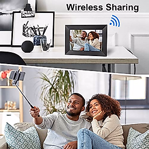 BIHIWOIA Digital Picture Frame Digital Photo Frame WiFi,1920 * 1200 IPS Touch Screen,Built-in 16GB Storage, HD Display, Auto-Rotate, Share Photos and Videos via Frameo App