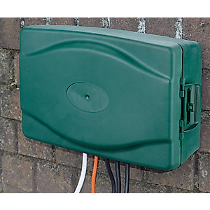 MASTERPLUG Weatherproof Cord Protector Box - Outdoor Waterproof Plastic Box Plug Cover, Durable Extension Cord Holder, Multi Plug Outlet Organizer