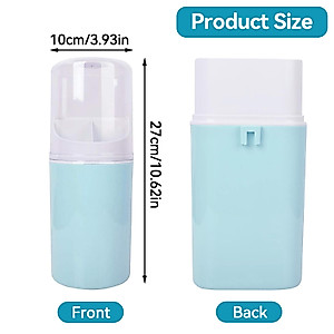 Kitchen Utensil Holder with Cover, 4 Compartment Wall-Mounted Countertop Plastic Silverware Holder Utensil Drying Rack for Cutlery, Chopstick, Spoons, Forks, Knives(Blue)