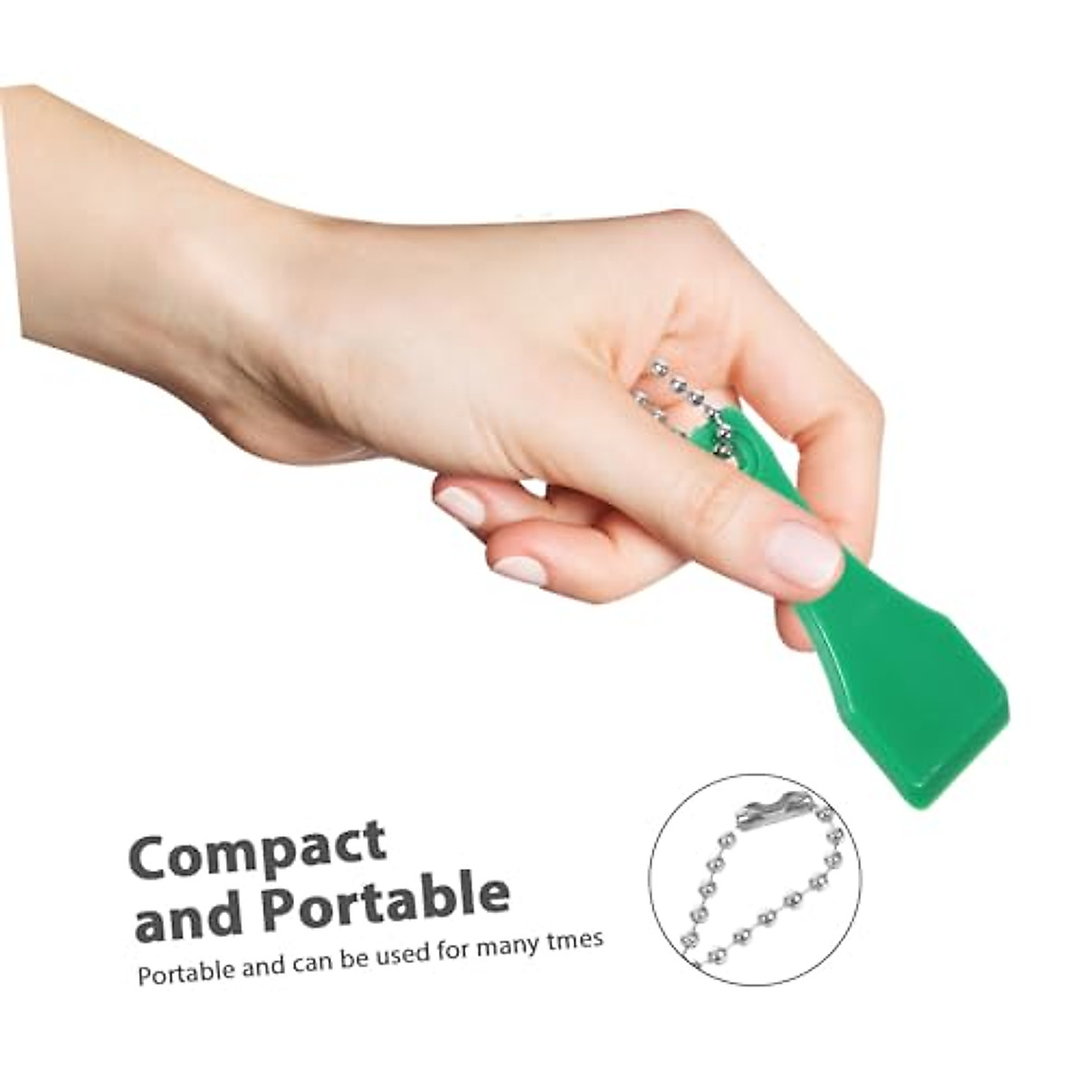 Sewroro 10pcs Scratch-Offs Label Remover Tool Label Stickers Scratch Tickets Plastic Scraper Tools Keychain Scratcher Thumb Keyring Scratcher Plastic Ticket Scratcher Abs Green