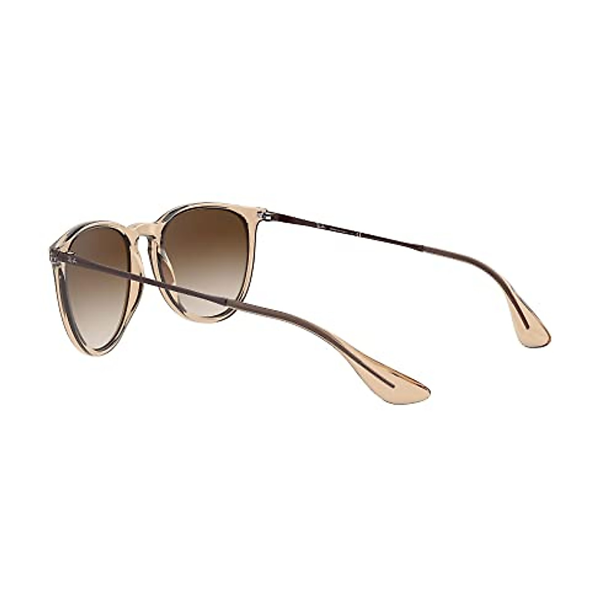 Ray-Ban RB4171 Erika Round Sunglasses, Transparent Light Brown/Brown Gradient Dark Brown, 54 mm