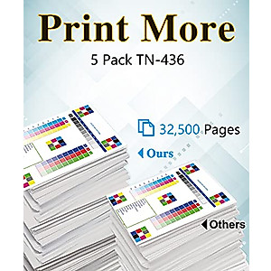 MM MUCH & MORE Compatible Toner Cartridge Replacement for Brother TN436 TN-436 TN-433 High Yield Used for HL-L8260CDW L8260CDN L8360CDW MFC-L8690CDW L8900CDW DCP-L8410CDW Printer (5-Pack, 2BK+C+M+Y)