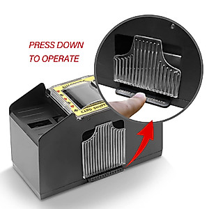 Hczswsy Card Shuffler 2 Deck, Automatic Card Shuffler Battery Operated, Battery Operated Casino Playing Card Shuffler for Home Card Games, Texas Hold'em, Blackjack