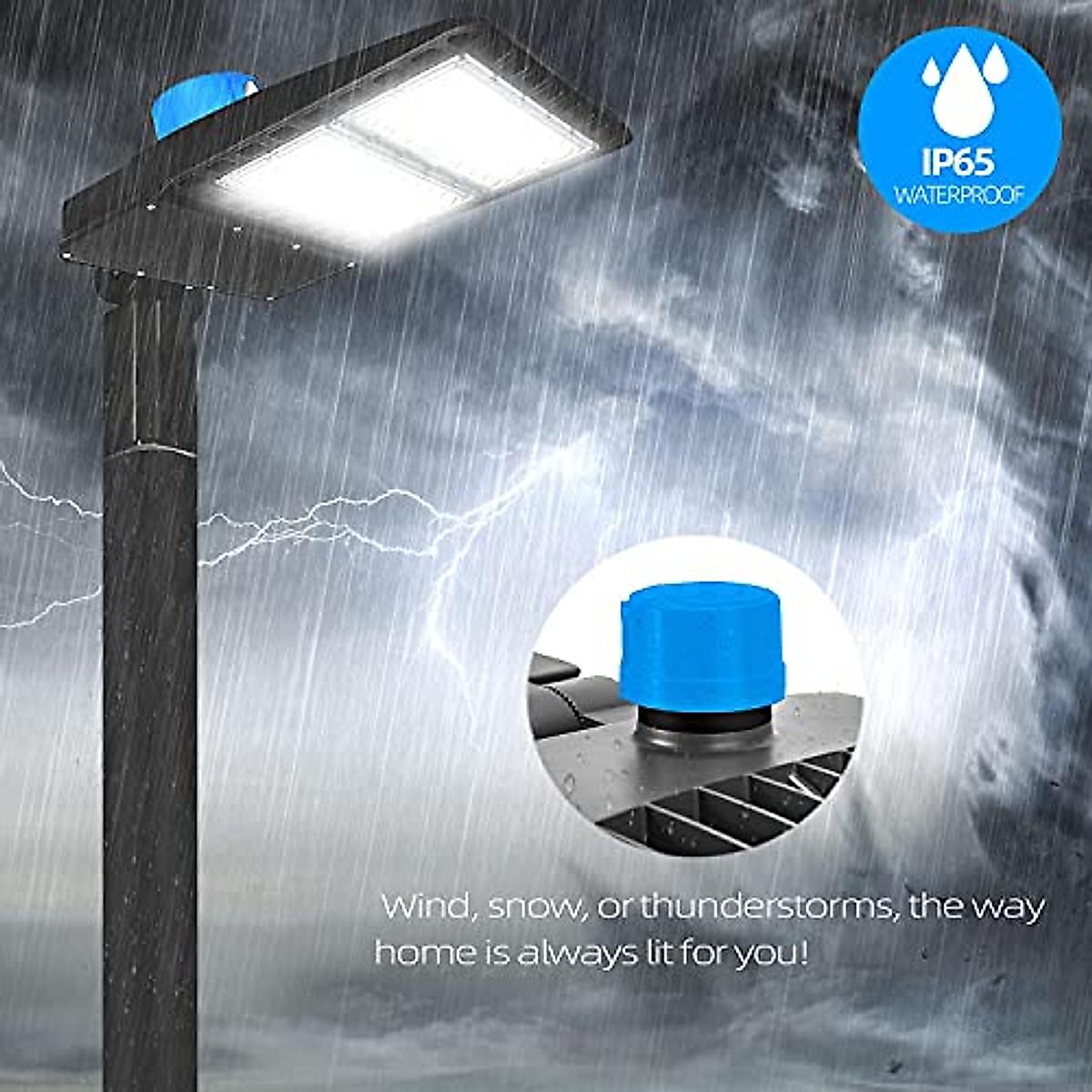 WYZM 300W Outdoor LED Parking Lot Light,with Dusk-to-Dawn Photocell,39,000 Lumens,100-277V LED Pole Light,1000W HPS Equivalent (Slip Fitter)