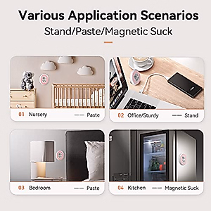 Hipoink Room Thermometer Hygrometer Indoor Humidity Meter and Temperature Monitor Gauge (HD E-Paper Screen) for Home, Baby Nursury Tiny Room House, Office Desk,No-Punch Magnetic Hanging(Pink)