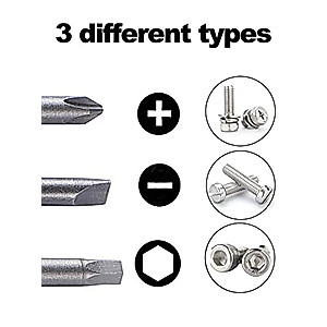 Rocaris 10pcs 1/4 Inch Hex Shank Long Magnetic Screwdriver Bits Set 100mm Power Tools (Slotted+Cross+Hex head)